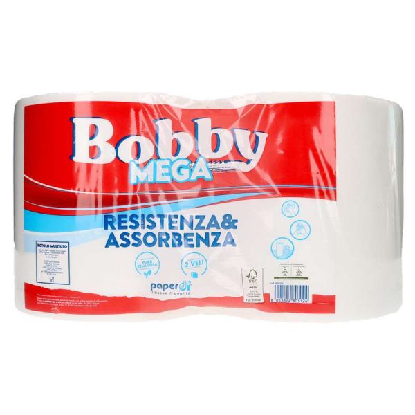 BOBBY MEGA DOPPIA BOBINA CARTA ASSORBENTE