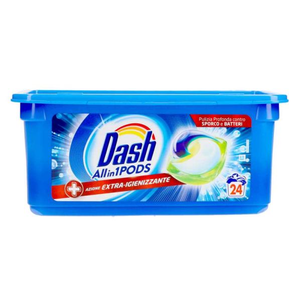 DASH PODS DETERSIVO LAVATRICE IGIENIZZANTE 24 LAVAGGI