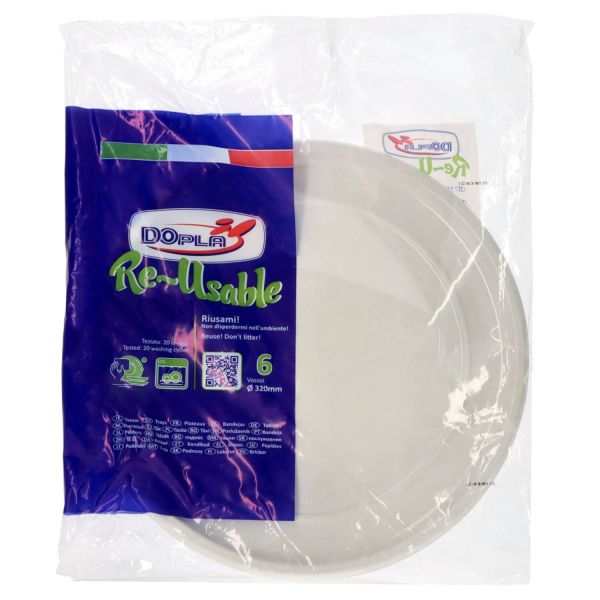 Dopla Piatti Pizza Riutilizzabili 6pz Bianchi | Franzy's