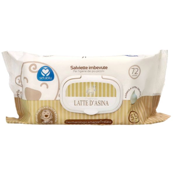 SETABLU SALVIETTE BABY CON LATTE ASINA 72PZ