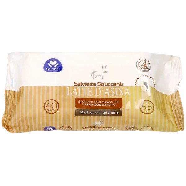 SETABLU SALVIETTE STRUCCANTI CON LATTE ASINA 40PZ